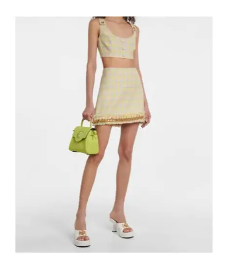 Versace Embellished Cotton-blend Miniskirt