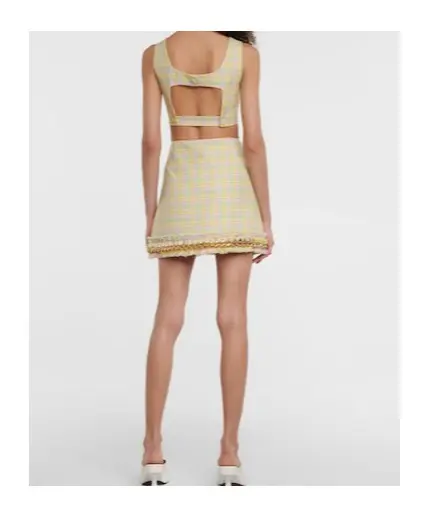 Versace Embellished Cotton-blend Miniskirt