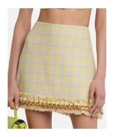 Versace Embellished Cotton-blend Miniskirt