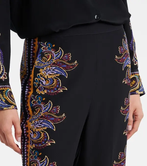 Etro Paisley Silk Wide-leg Pants