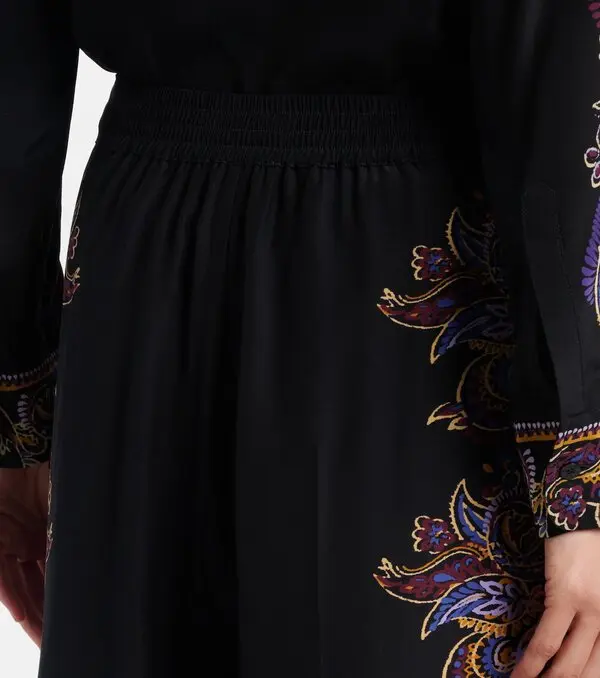 Etro Paisley Silk Wide-leg Pants