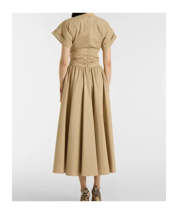 PATOU Gathered Cotton Midi Dress - No