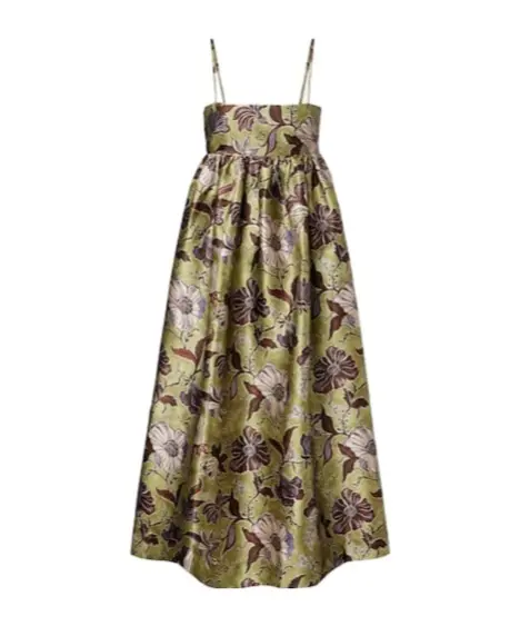ALEMAIS Citron Floral Midi Dress