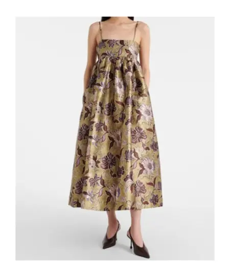 ALEMAIS Citron Floral Midi Dress