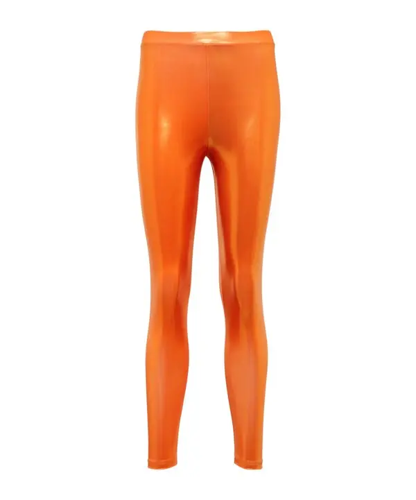 Alessandra Rich Lame Jersey Leggings - Orange