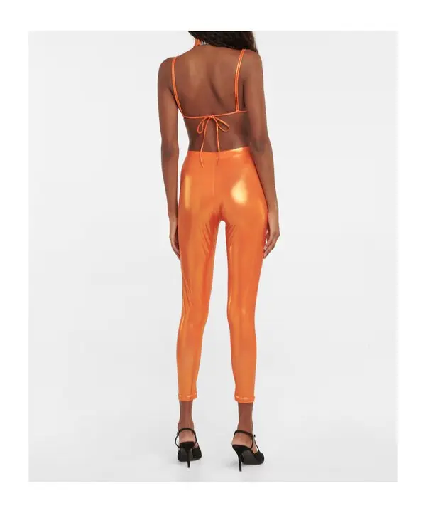 Alessandra Rich Lame Jersey Leggings