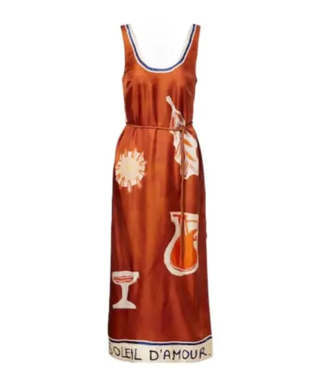 ALEMAIS X Lrnce Soleil D'amour Silk Midi Dress - Red
