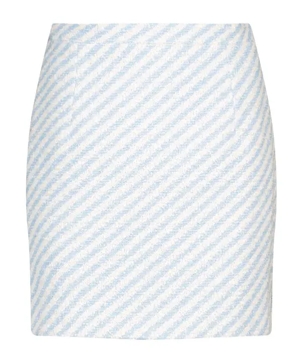 Alessandra Rich Striped Tweed Miniskirt