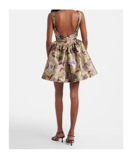 ALEMAIS Citron Flounce Floral Minidress