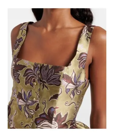 ALEMAIS Citron Flounce Floral Minidress