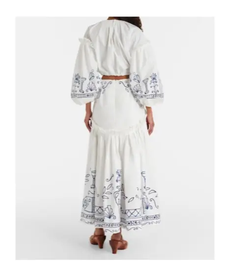 ALEMAIS X Lrnce Leela Printed Cotton Maxi Skirt