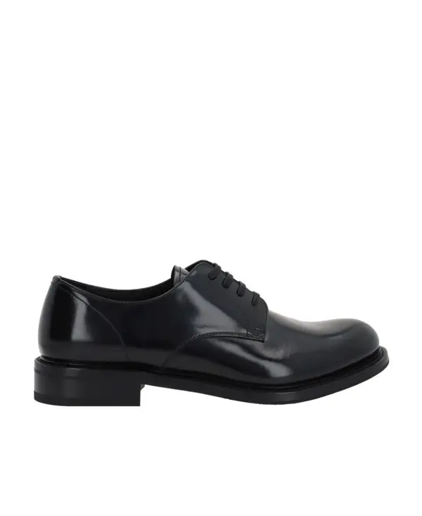 Prada Brushed Leather Lace-up Shoes - Black