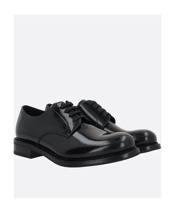 Prada Brushed Leather Lace-up Shoes