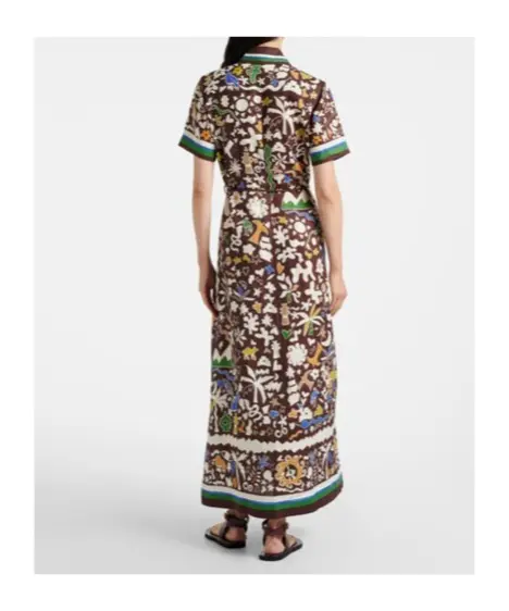 ALEMAIS Printed Linen Shirt Dress