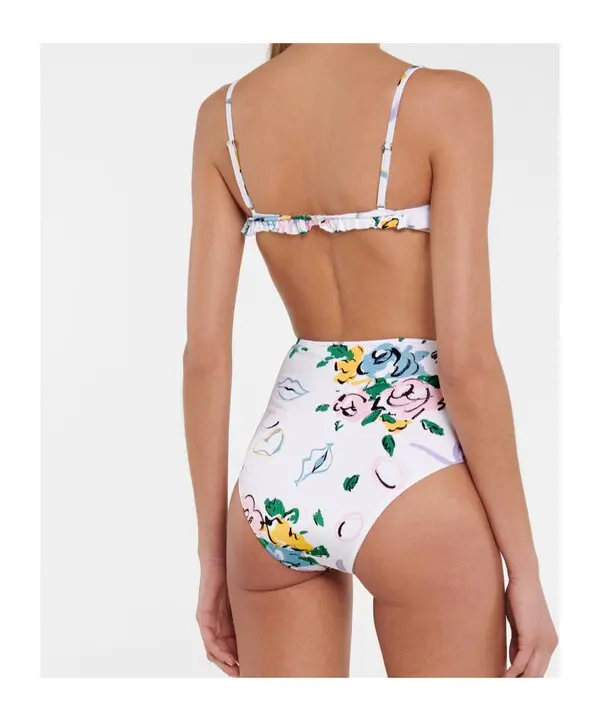 Alessandra Rich Floral Bandeau Bikini