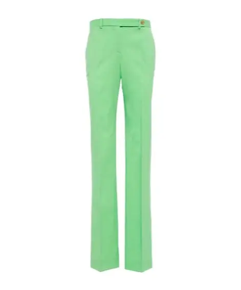 Versace Medusa Wool Straight Pants - Green