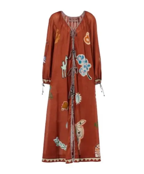 ALEMAIS X Lrnce Laurence Ramie And Cotton Maxi Dress - Brown