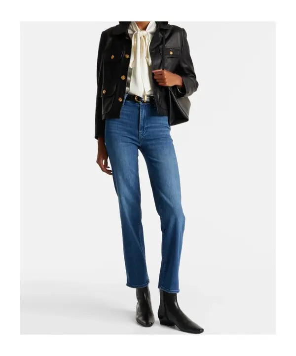 FRAME High-rise Straight Jeans