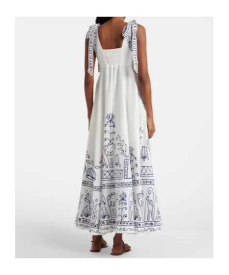 ALEMAIS Printed Linen Maxi Dress