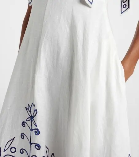 ALEMAIS Printed Linen Maxi Dress