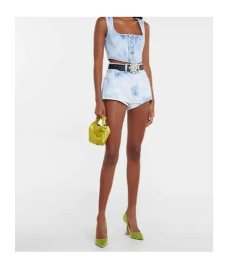 Alessandra Rich High-rise Denim Shorts