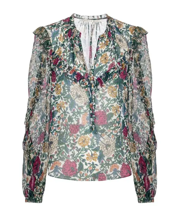 Veronica Beard Abuela Floral Print Blouse