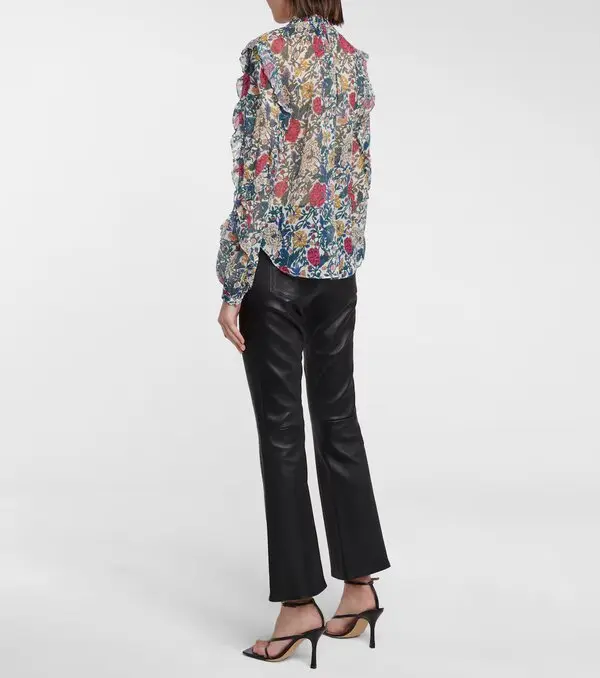 Veronica Beard Abuela Floral Print Blouse