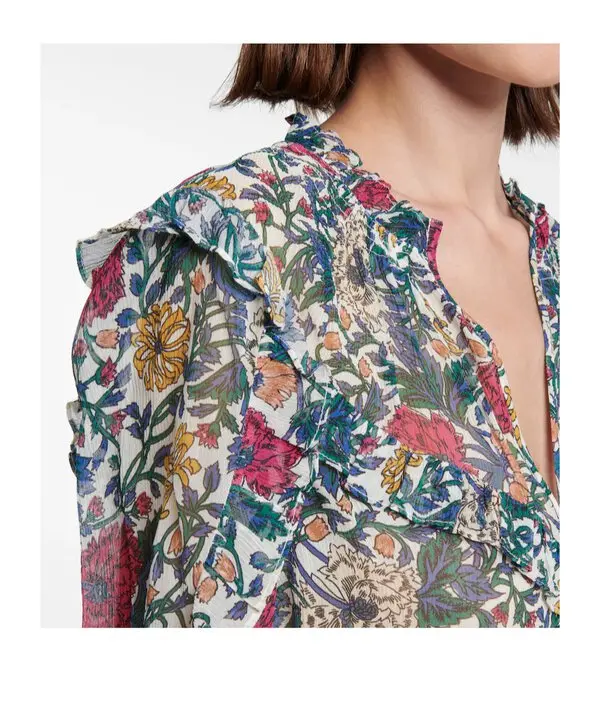 Veronica Beard Abuela Floral Print Blouse