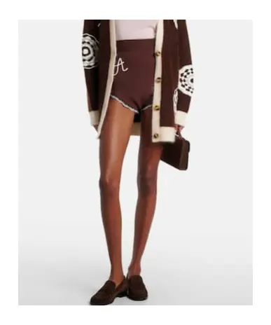ALEMAIS Crocheted High-waisted Shorts