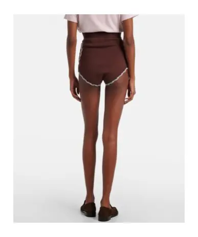 ALEMAIS Crocheted High-waisted Shorts