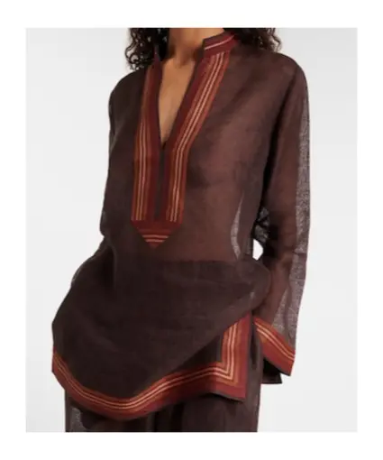 Tory Burch Sheer Linen Kaftan