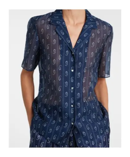 Tory Burch Printed Cotton And Silk Shirt