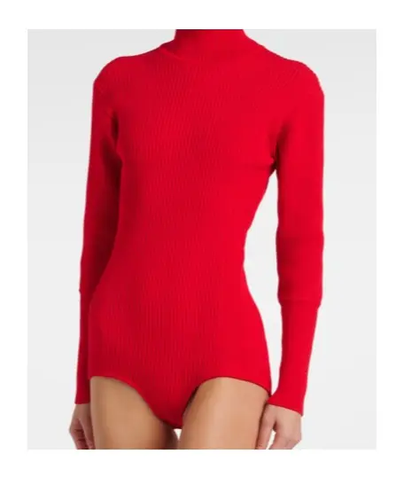 Magda Butrym Ribbed-knit Turtleneck Bodysuit