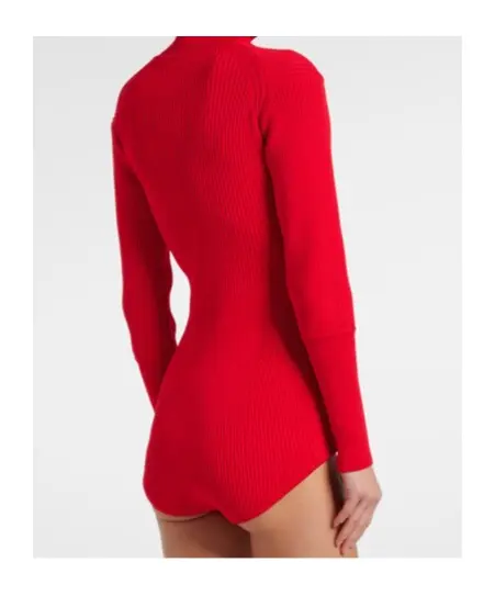 Magda Butrym Ribbed-knit Turtleneck Bodysuit