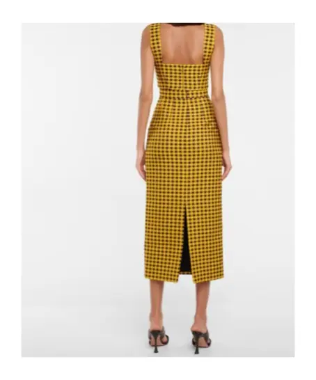 EMILIA WICKSTEAD Gingham Cloque Crop Top