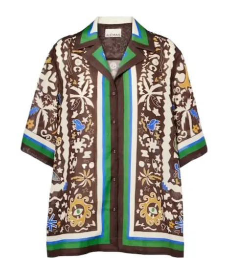ALEMAIS Maroc Printed Oversized Ramie Shirt - Multicolor