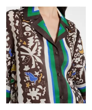 ALEMAIS Maroc Printed Oversized Ramie Shirt - Multicolor