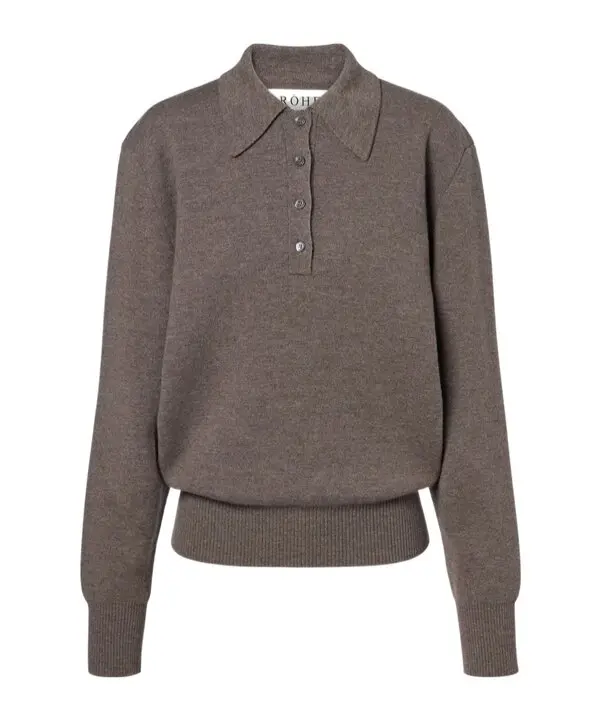 RÓHE Long Sleeve Knitted Polo Shirt