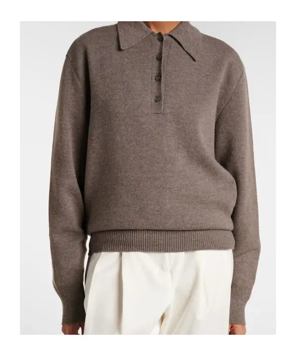 RÓHE Long Sleeve Knitted Polo Shirt