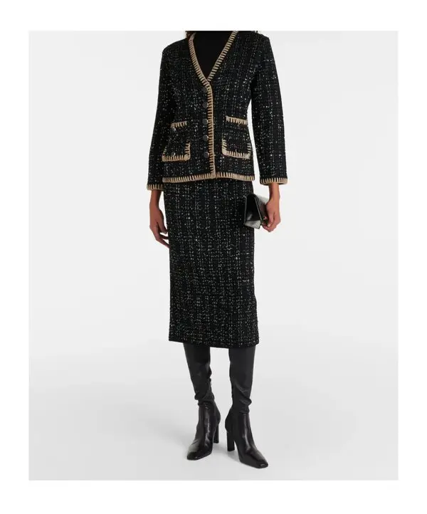 Veronica Beard Corbin Tweed Midi Skirt