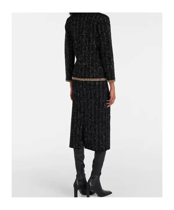 Veronica Beard Corbin Tweed Midi Skirt
