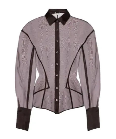 Staud Aida Sheer Silk Organza Shirt