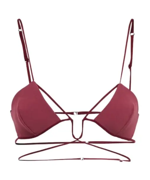 NENSI DOJAKA Tie-trimmed Twill Underwear - Red