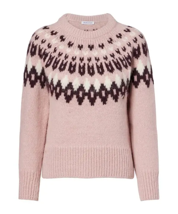Veronica Beard Anne Fair Isle Wool-blend Sweater - Nude