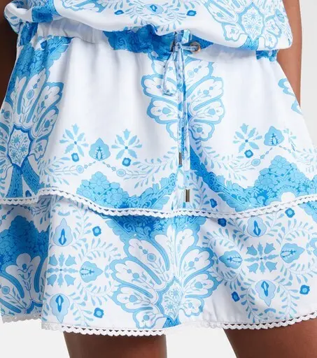 Melissa Odabash Lenni Printed Tiered Minidress