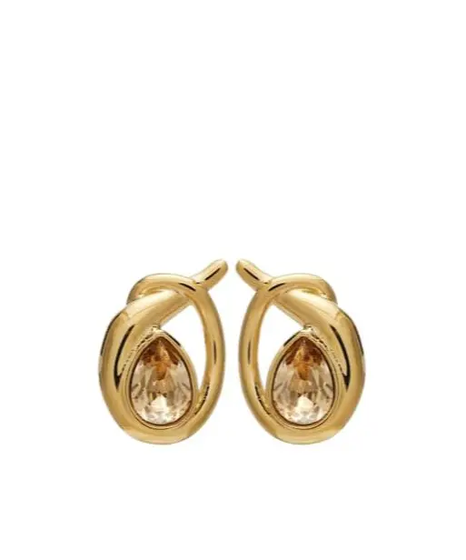 Oscar De La Renta Looped Crystal-embellished Earrings - Yellow