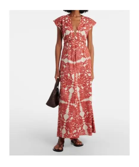 Poupette St Barth Noreen Printed Cotton Maxi Dress