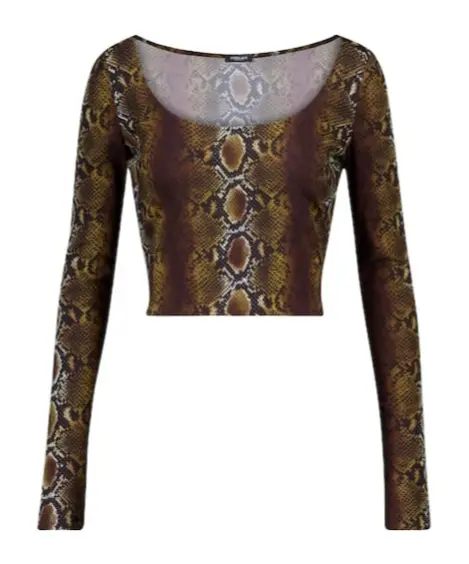 Versace Snake Print Cropped Top