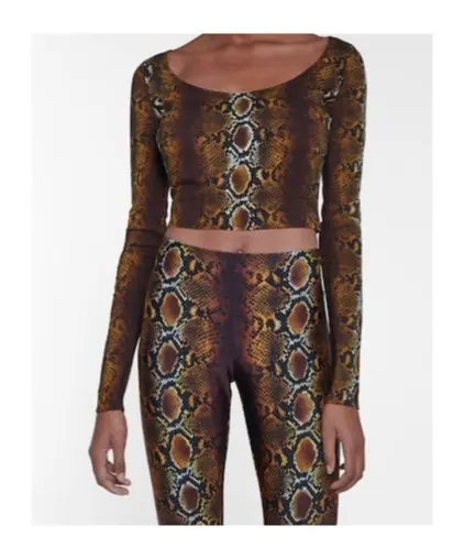 Versace Snake Print Cropped Top