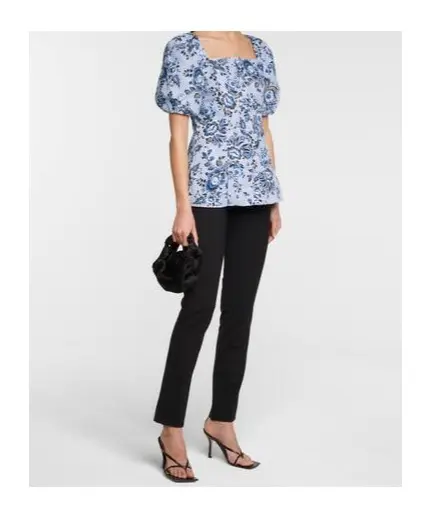 Erdem Inez Floral Cotton Poplin Top